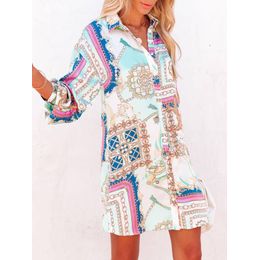 Milan Kiss Kleid in Creme/ Bunt - 56% | Gr&ouml;&szlig;e M | Damen-kleider
