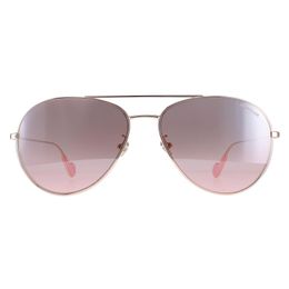 Moncler Aviator Unisex Gl&auml;nzend Rose Gold Braun Rosa Gradient ML0110-K