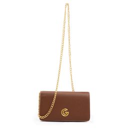Damen Geldb&ouml;rse "QUEEN", GABRIELLA G BY GABRIELLA GUCCIchocolate, Lederimitat, Kleinlederwaren, Damen Portemonnaie, Geldbeutel, Scheintasche mit Kette