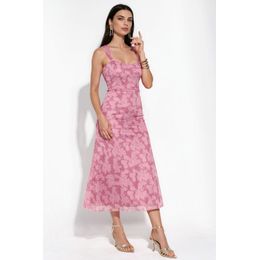 Muster Maxi-Kleid mit Herzkragen