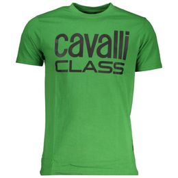 Cavalli Class Fetziges Schwarzes Logo Gr&uuml;nes T-Shirt