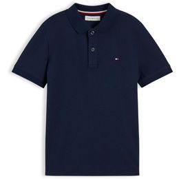 Tommy Hilfiger Jungen Poloshirt "FLAG POLO"schwarz night navy, Gr. 86, unifarben, Single Jersey, Obermaterial: 100% Baumwolle, Shirts, Kinder bis 16