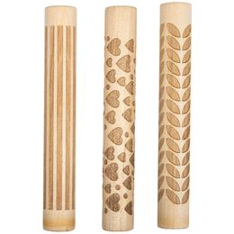 buttinette Holz Motivmuster Roller "Love", 3 St&uuml;ck