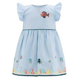 happy girls by Eisend Kleid in Hellblau/ Wei&szlig; - 32% | Gr&ouml;&szlig;e 110 | Kinderkleider