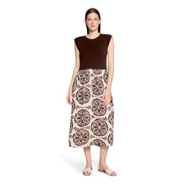 Cartoon Damen Druckkleid "Damen mit Eingrifftaschen"nature, braun, Gr. 44, Obermaterial: 100% Viskose, Kleider
