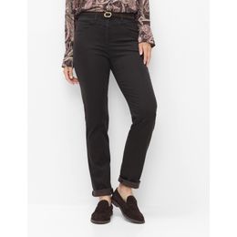 Damen 5-Pocket-Hose "Style LAURA NEW", schwarz, Gr. 42, RAPHAELA BY Brax, Web, 55% Lyocell, 34% Baumwolle, 9% Elastomultiester, 2% Elasthan, Hosen