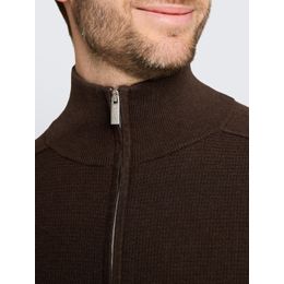 Tom Tailor Herren Troyer, braun, Gr. XL, Strick, Obermaterial: 100% Baumwolle, Pullover, mit Logo Stickerei