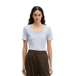 Marc O'Polo MARC O'POLO Damen T-Shirt "aus Slub-Jersey"morning blau, Basic, Gr. XXL, unifarben, Obermaterial: 100% Baumwolle, Shirts