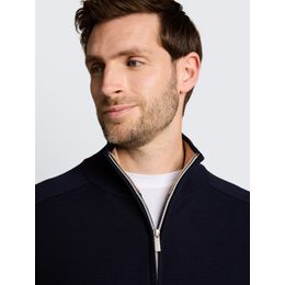 Tom Tailor Herren Troyer, blau, Gr. XXL, Strick, Obermaterial: 100% Baumwolle, Pullover, mit Logo Stickerei