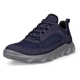 Ecco Herren Sneaker "Mx Low wp", Gr. 45, blau, Leder, Textil, Schuhe, Schn&uuml;rschuh, Freizeitschuh mit BREATHRU Konzept, waterproof