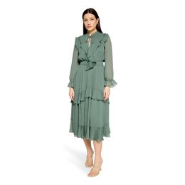 Vera Mont Damen Cocktailkleid "Damen mit Volant"evening gr&uuml;n, Gr. 44, Chiffon, Obermaterial: 100% Polyester. Futter: 100% Polyester, Kleider