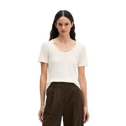 Marc O'Polo MARC O'POLO Damen T-Shirt "aus Slub-Jersey"wei&szlig; cotton, Basic, Gr. XS, unifarben, Obermaterial: 100% Baumwolle, Shirts