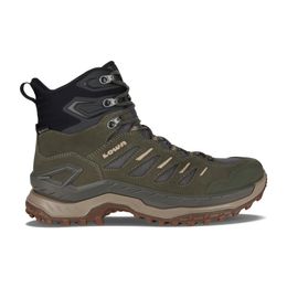 Lowa Herren Wanderschuh "INNOVO GORE-TEX MID", Gr. 45oliv, dunkelgrau, Textil, Veloursleder, Schuhe, wasserdicht, winddicht,atmungsaktiv dank