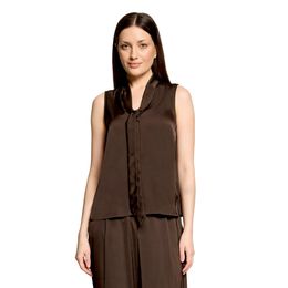 Vera Mont Damen Schluppenbluse "Damen mit Seitenschlitzen"rostbraun, Gr. 34, Satin, Obermaterial: 100% Polyester, Blusen
