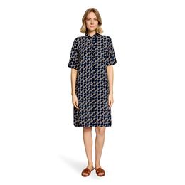 Betty Barclay Damen Hemdblusenkleid "Damen mit Aufdruck"dunkelblau, braun, Gr. 44, Obermaterial: 100% Viskose, Kleider