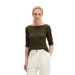 Marc O'Polo MARC O'POLO Damen Langarmshirt "aus Organic Cotton-Qualit&auml;t"mossy earth, Basic, Gr. XXL, unifarben, Obermaterial: 100% Baumwolle, Shirts