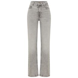 BOSS Orange Damen Straight-Jeans "ADA HR SLIT Premium Damenmode"medium grau 030, Gr. 30, Denim/Jeans, Obermaterial: 59% Baumwolle, 40% Lyocell, 1%