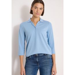 Cecil Damen Poloshirteasy blau, Gr. XL, unifarben, Web;Stoff;Piqu&eacute;, 48% Baumwolle, 48% Modal, 4% Elasthan, Shirts, mit 3/4 &Auml;rmeln