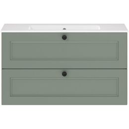 Badm&ouml;bel-Set Nobilia, B:101cm H:59,1cm T:48,7cmgr&uuml;n, Kastenm&ouml;bel-Sets, "Cascada", vormontiert, mit Soft-Close, in vier Breiten