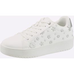 Heine Damen Sneaker, Gr. 36wei&szlig;, silberfarben, Synthetik, Schuhe