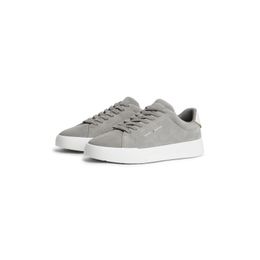 Tommy Hilfiger Herren Sneaker "TH COURT CORE SUEDE", Gr. 40hellgrau, Lederimitat, Veloursleder, Schuhe, Freizeitschuh, Halbschuh, Schn&uuml;rschuh mit