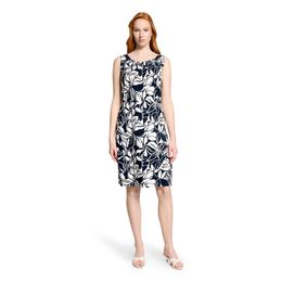 Betty Barclay Damen Sommerkleid "Damen mit Rundhalsausschnitt"dunkelblau, wei&szlig;, Gr. 48, Obermaterial: 95% Viskose, 5% Elasthan, Kleider