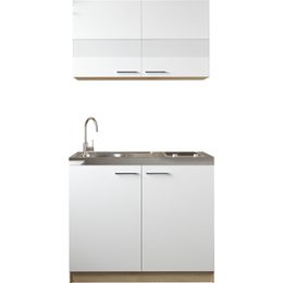 Pantryk&uuml;che respekta, B:100cm H:200cm T:60cmk&uuml;che: wei&szlig;, front: wei&szlig;, korpus: eiche s&auml;gerau nachbildung, Komplettk&uuml;chen-Sets, "Merle", Breite 100 cm,