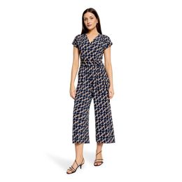 Betty Barclay Damen Overall "Damen mit Eingrifftaschen"dunkelblau, braun, Gr. 38, Jersey, Obermaterial: 94% Polyester, 6% Elasthan, Overalls