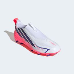 M&auml;dchen Fu&szlig;ballschuh "F50 HYPERFAST LEAGUE KIDS, FESTE B&Ouml;DEN, OHNE SCHN&Uuml;RSENKEL", adidas Performance, Gr. 32cloud wei&szlig;, solar lila, solar turbo,