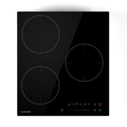 Klarstein Delicatessa Induktionskochfeld 45 cm 6600 W 3 Kochfelder Slider-Control Boost Schwarz