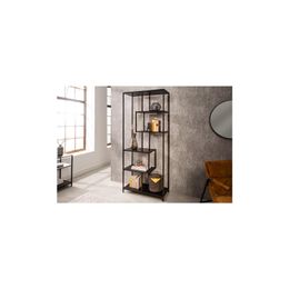 Riess Ambiente riess-ambiente B&uuml;cherregal SLIM LINE - Industrial 185cm Esche schwarz sechs Regalb&ouml;den pflegeleicht