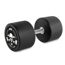 Rubber Dumbbell - ATX Barbell Club Logo - 60.0 kg
