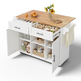 Oxeza K&uuml;cheninsel, Wei&szlig;, Holz, Mode, K&uuml;che mit Insel,Rechteckig, 145x94.5x70 cm, K&uuml;chen, K&uuml;chenm&ouml;bel, K&uuml;cheninseln