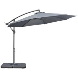 Outsunny Ampelschirm,, Dunkelgrau, Metall, 292x292 cm, Sonnenschutz & Sichtschutz, Sonnenschirme