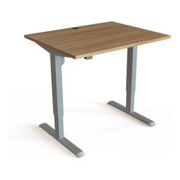 STIER Elektrisch h&ouml;henverstellbarer Schreibtisch 501-33 100 x 80 cm Nussbaum melamin 68-118 cm (907753)