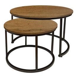 Begryf Couchtisch, Schwarz, Erle, Holzwerkstoff, Metall, Vintage, Rund, 53x47x53 cm, Wohnzimmer, Wohnzimmertische, Couchtische