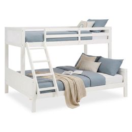 Homestyle4u Etagenbett, Wei&szlig;, Holz, Kiefer, 140x200 cm, Kinder- & Jugendzimmer, Kinderm&ouml;bel, Kinderbetten, Etagenbetten