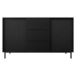 Mirjan24 Sideboard, Schwarz, Metall, 3 Schubladen, Rechteckig, Gittergestell, 153x90x50 cm, Wohnzimmer, Kommoden & Sideboards, Sideboards