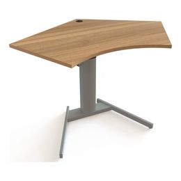 STIER Steh-Tisch 501-19 elektrisch h&ouml;henverstellbar 138 x 92cm Nussbaum melaminierte Platte 68-120cm (907737)