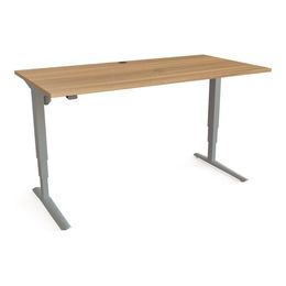 STIER Elektrisch h&ouml;henverstellbarer Schreibtisch 501-43 160 x 80cm Nussbaum (907769)