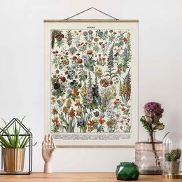 Bilderwelten Stoffbild - Hochformat Vintage Lehrtafel Blumen IV
