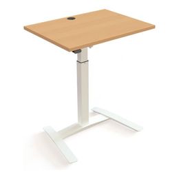 STIER Steh-Tisch 501-9 elektrisch h&ouml;henverstellbar 80 x 60cm Buche Wei&szlig; mel. 72-120cm (907779)