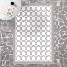 Vinylteppich - Verschlungene Ringe mit Bord&uuml;re - Illustration beige Vinylmatte Geometrisch K&uuml;che Badezimmer Flur