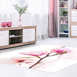 Bilderwelten Vinylteppich Motiv rosa Blumen Vinylmatte - Zarter Magnolienzweig - Deko K&uuml;che Badezimmer Flur