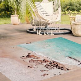 Bilderwelten Vinylteppich Motiv t&uuml;rkis Strand Vinylmatte - Golden Rose Beach - Landschaft K&uuml;che Badezimmer Flur