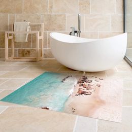 Bilderwelten Vinylteppich Motiv t&uuml;rkis Strand Vinylmatte - Golden Rose Beach - Landschaft K&uuml;che Badezimmer Flur