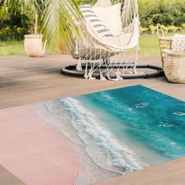 Bilderwelten Vinylteppich Motiv t&uuml;rkis Strand Vinylmatte - Drei Surfer paddeln zum Ufer - Landschaft K&uuml;che Badezimmer Flur