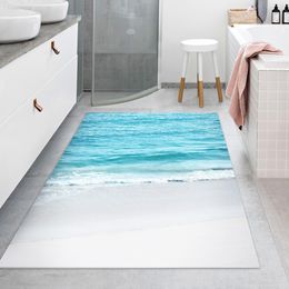 Bilderwelten Vinylteppich Motiv t&uuml;rkis Strand Vinylmatte - Sanfte Wellen in Malibu - Landschaft K&uuml;che Badezimmer Flur