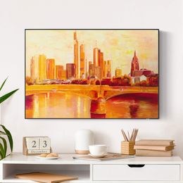 Bilderwelten Akustik-Wechselbild Skyline Frankfurt