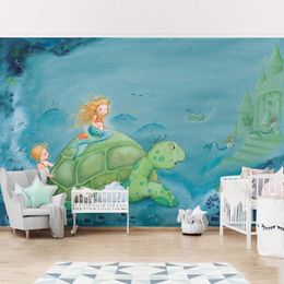 Bilderwelten Tapete - Fototapete Kinderzimmer M&auml;dchen Unterwasserwelt - Matilda die kleine Meerjungfrau - Wandtapete Schlafzimmer Wohnzimmer